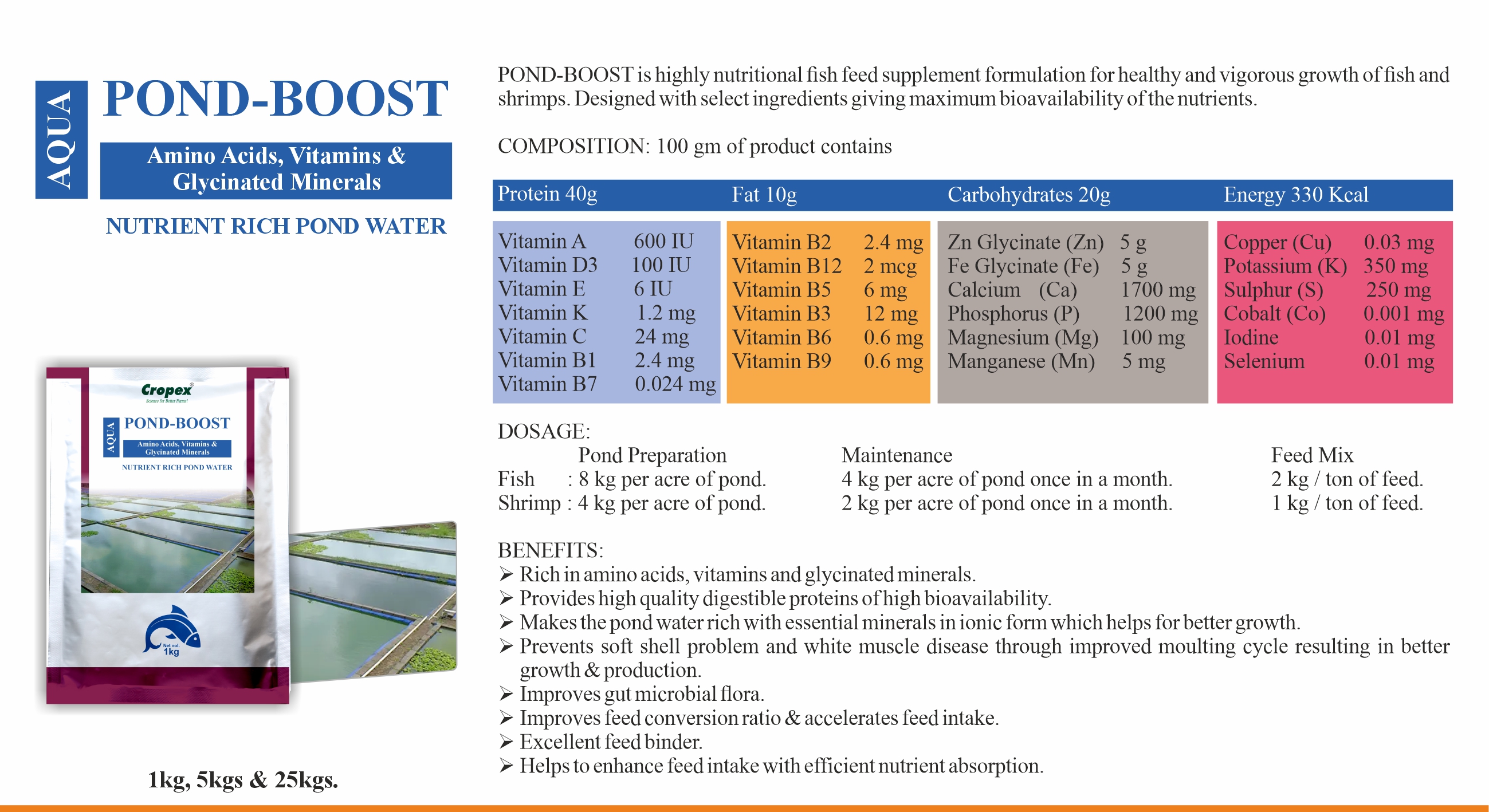 Aqua Feed Supplements| Cropex - Best Organic Agri Product